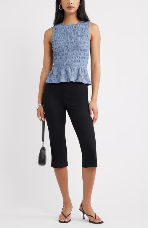 OPEN EDIT Smocked Lace Peplum Top